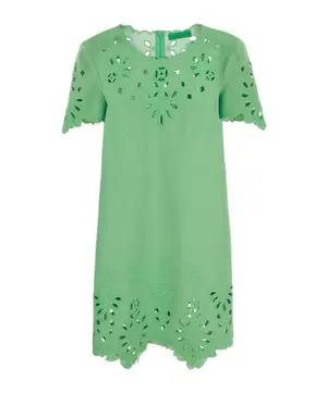Ermanno Scervino Cut-out Embroidered Shift Mini Dress
