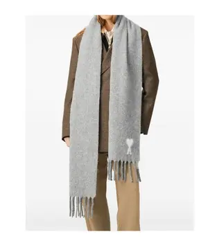 AMI Paris Tasseled Scarf