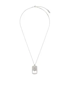 NUMBERING Box Chain Necklace - Silver