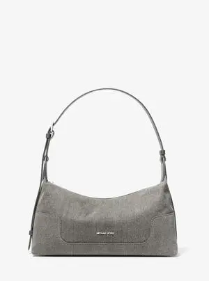 Michael Kors Teddi Medium Washed Denim Shoulder Bag In By