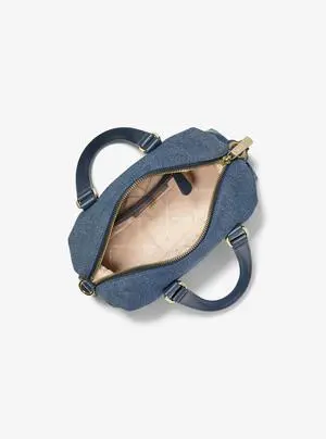 Michael Kors Teddi Extra-small Washed Denim Slouchy Crossbody Bag In By