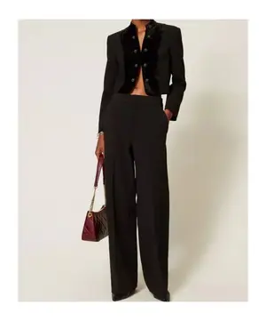 TWINSET Crepe Logo Straight-leg Trousers
