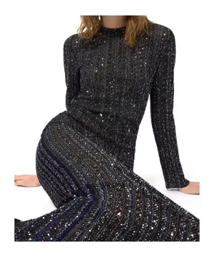 Missoni Striped Sequin Knitted Maxi Dress
