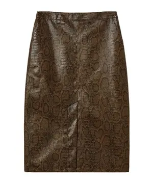 TWINSET Faux Leather Midi Skirt