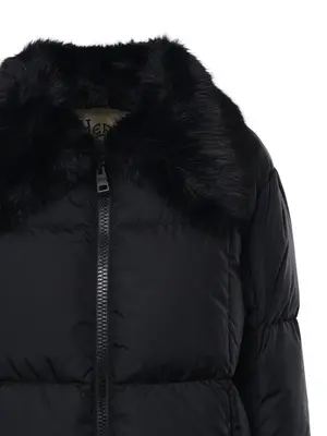 Herno Quilted Zip-up Down Jacket With Faux Fur Collar