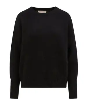LISA YANG Ribbed Crew Neck Sweater - Black