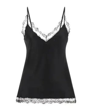 Ermanno Scervino Spaghetti Strap Camisole With Lace Trim