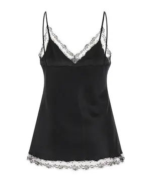 Ermanno Scervino Spaghetti Strap Camisole With Lace Trim