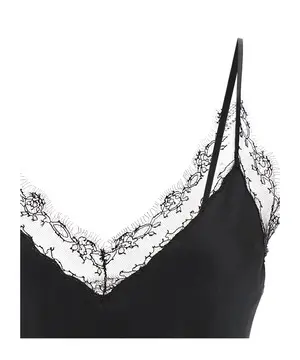 Ermanno Scervino Spaghetti Strap Camisole With Lace Trim