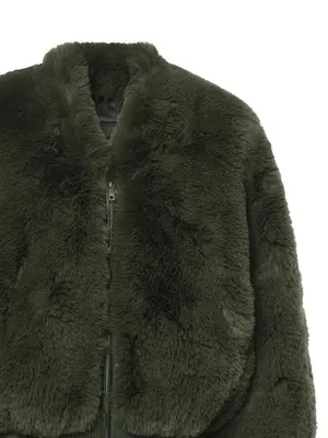 THE FRANKIE SHOP Faux Fur Bomber Jacket - Green