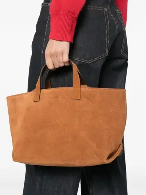 A.p.c. Logo-embossed Suede Tote Bag