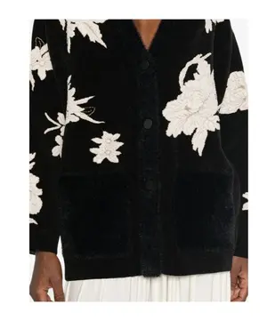 FORTE_FORTE Floral-embroidered Knit Top