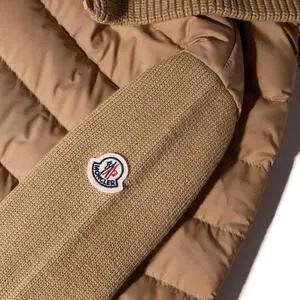 Moncler Quilted Down Jacket With Knitted Sleeves
