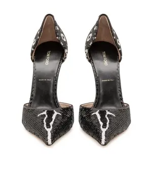 TOM FORD Pointed-toe Sequined Stiletto High Heels - Black
