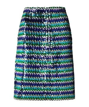 Gucci Colorblock Zigzag Sequin Skirt