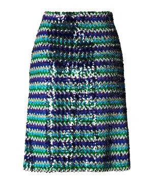 Gucci Colorblock Zigzag Sequin Skirt
