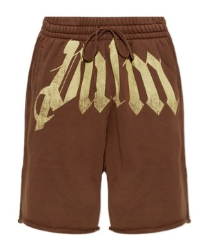 Palm Angels Drawstring Logo Sweatshirt Jersey Shorts