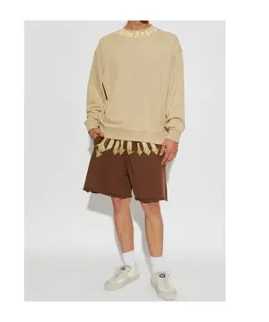Palm Angels Drawstring Logo Sweatshirt Jersey Shorts