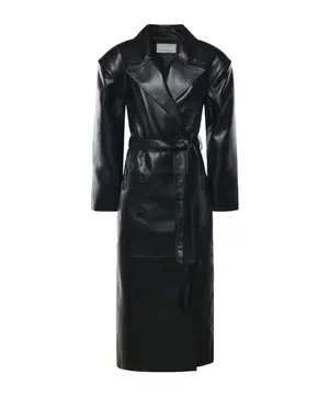 THE FRANKIE SHOP Logo-detailed Long Leather Coat