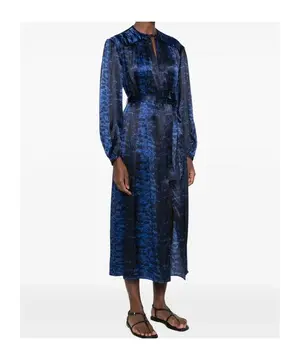 Isabel Marant Étoile Abstract Print Satin Maxi Dress