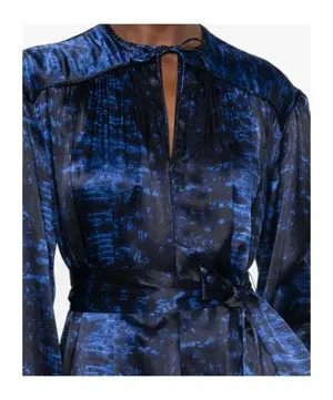 Isabel Marant Étoile Abstract Print Satin Maxi Dress