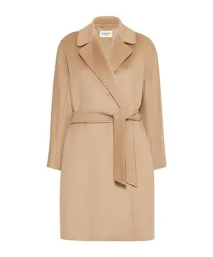 Max Mara Belted Midi Wrap Coat - Camel