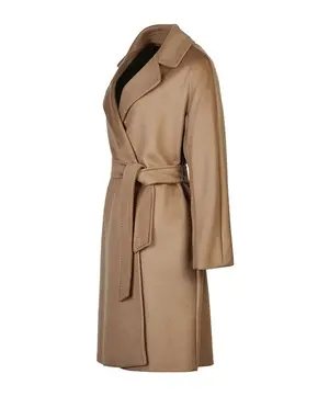 Max Mara Belted Midi Wrap Coat - Camel