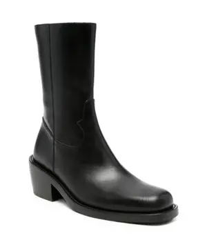 Dries Van Noten Round Toe Zip Up Boots