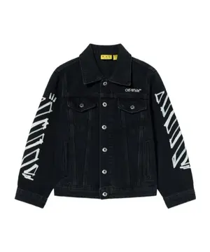 Off-White Diagonal Marker Denim Jacket - Original Black