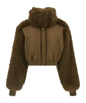 Fabiana Filippi Cropped Jacket With Faux Fur Collar