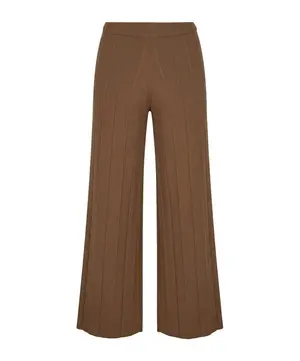 Max Mara Ribbed Knit Wide-leg Trousers