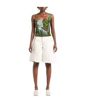 Farm Rio Floral Sleeveless Cropped Top