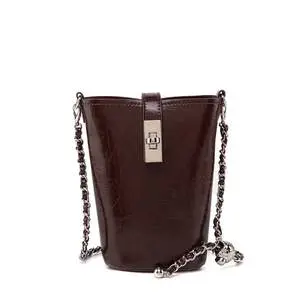 MKF COLLECTION - J'OMOR Evelina Mini Bucket Bag - Brown