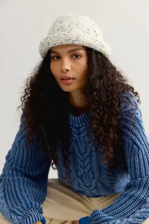 Free People Confetti Cuff Beanie - White Candy Combo