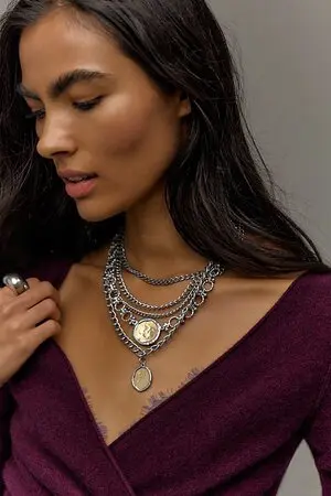 Free People Isolde Layered Necklace - Silver