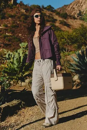 Free People Dew Point Waterproof Rain Jacket - Blackberry