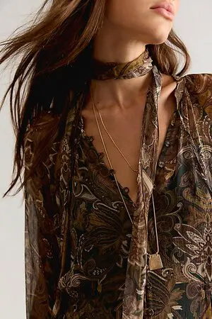 SPELL Damask Button Through Midi Dress