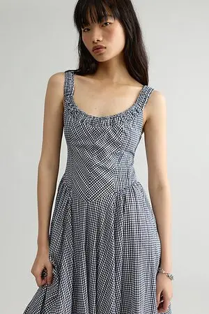 Free People Iris Plaid Midi Dress