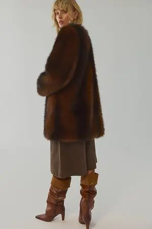 Free People Byron Mid-length Faux Fur Coat