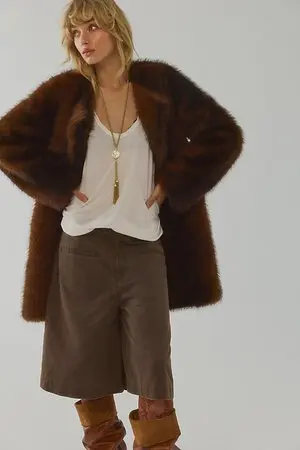 Free People Byron Mid-length Faux Fur Coat