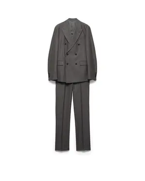 Prada Double-breasted Wool Suit - Brown