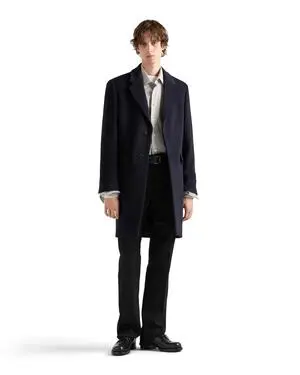 Prada Single-breasted Wool And Cashmere Coat With Notched Lapel And Center Vent