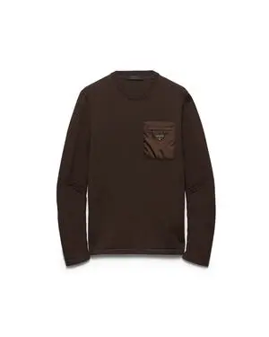 Prada Wool Sweater With Nylon Patch Pocket