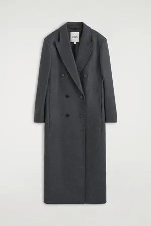 Cos COS Tailored Wool-Blend Double-Breasted Coat Gray