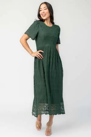 TEA N ROSE Yvaine Lace Midi Dress