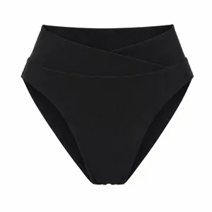 PLIVATI Bianca High Waisted Bikini Bottom - Black