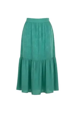 CONQUISTA Emerald Tiered Midi Skirt