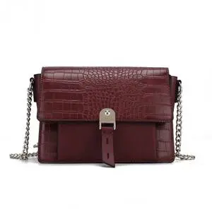 MKF COLLECTION - J'OMOR J'omor Shoulder Bag With Crocodile Embossed Detail