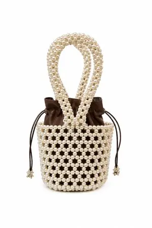BAIJAN Lumiere Pearl Bucket Bag
