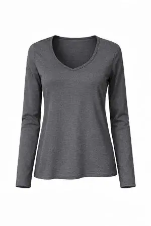 CONQUISTA Essential Long-sleeve V-neck Top